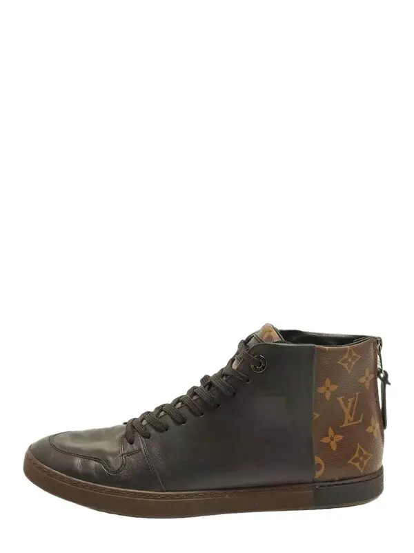 LOUIS VUITTON Line Up Monogram High-top Sneakers - Black