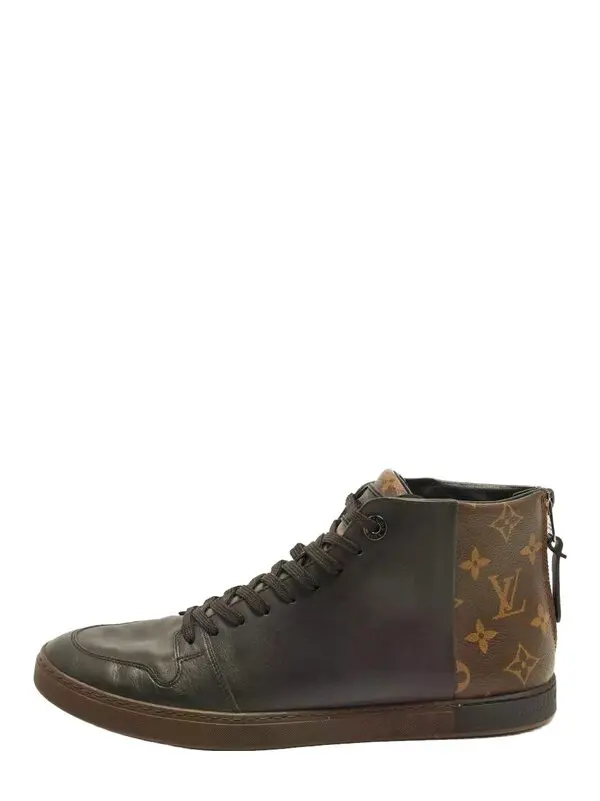 LOUIS VUITTON Line Up Monogram High-top Sneakers - Black
