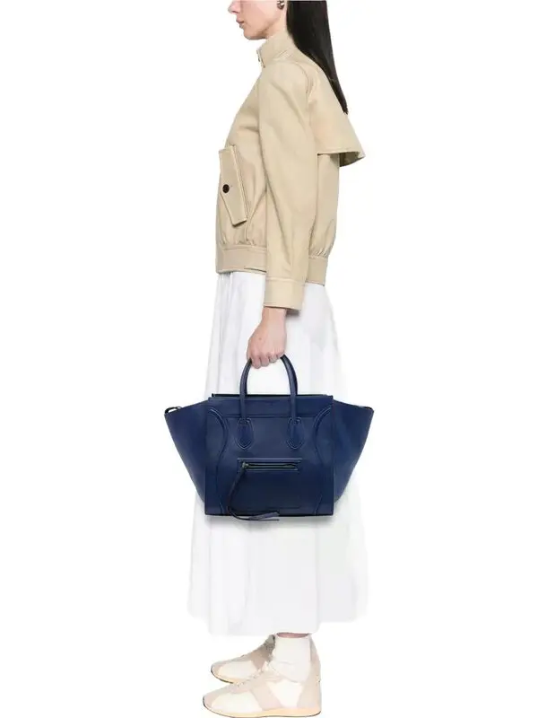 Celine Medium Grained Calfskin Phantom Luggage Tote Bag - Blue