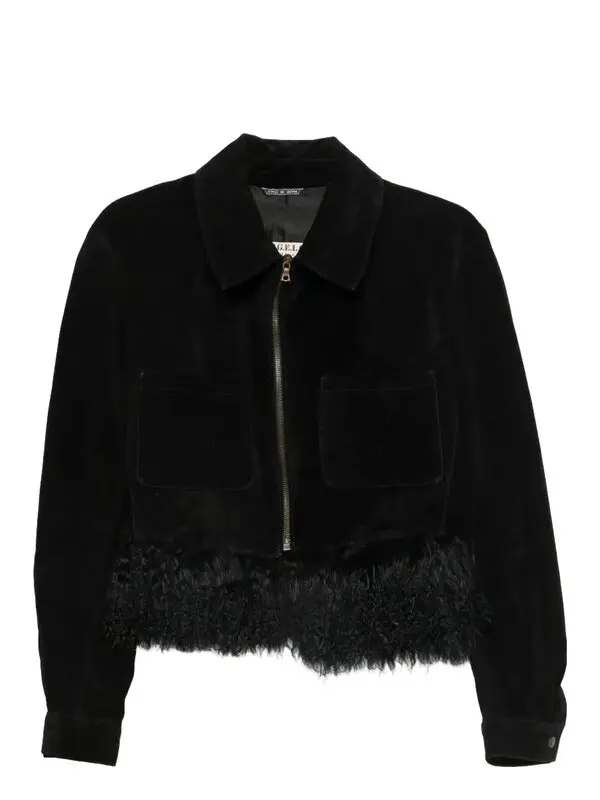 A.N.G.E.L.O. VINTAGE CULT 2000s Shearling-trim Suede Coat - Black