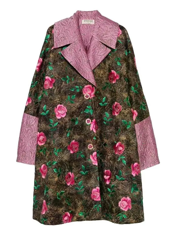 A.N.G.E.L.O. VINTAGE CULT 1980s Floral-embroidered Coat - Brown