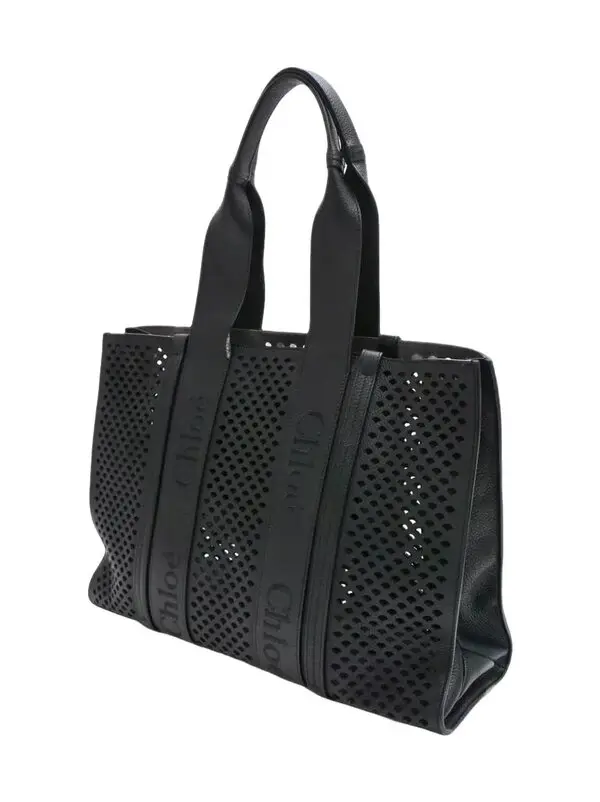 Chloé Woody Perforated Tote Bag - Black