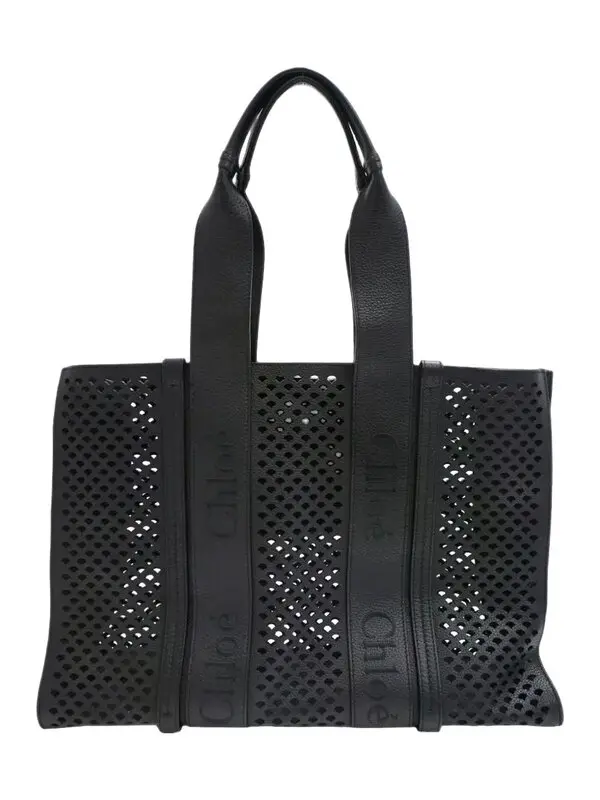 Chloé Woody Perforated Tote Bag - Black