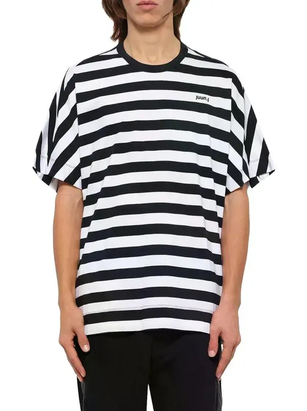 JUUN.J Striped T-shirt - Black