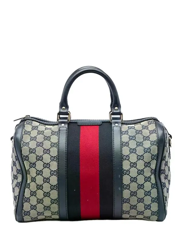 Gucci Medium Gg Canvas Web Joy Boston Bag Satchel - Neutrals