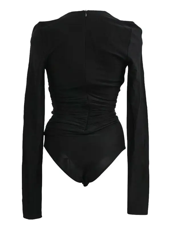 Alexandre Vauthier Gathered V-neck Bodysuit - Black