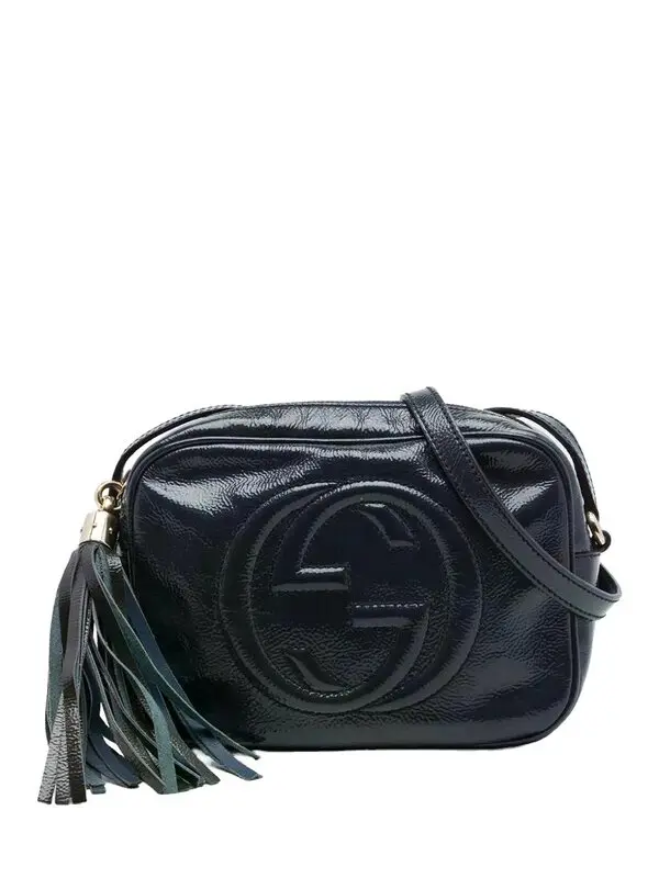 Gucci 2016-2026 Patent Soho Disco Crossbody Bag - Blue