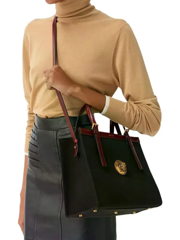 Versace Rivière Canvas Tote - Black
