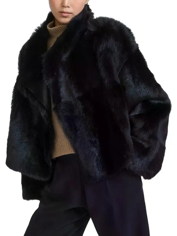 YVES SALOMON Toscana Reversible Shearling Jacket - Black