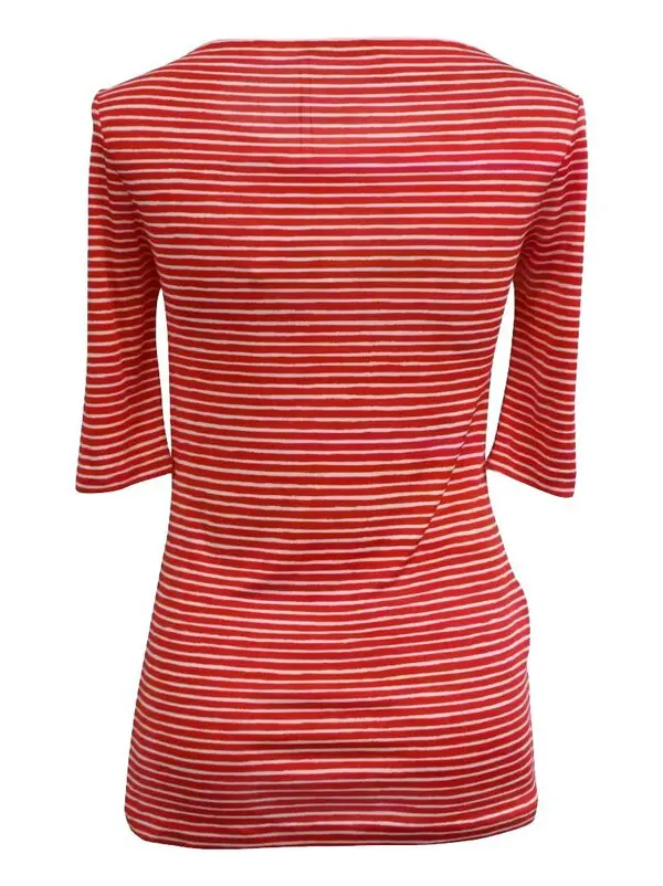 Prada Striped 3/4-sleeve Top - Red