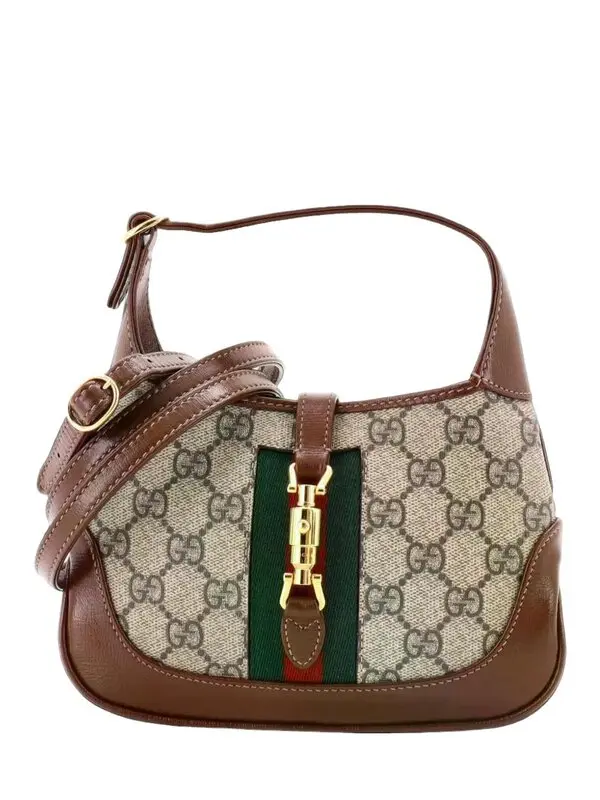 Gucci Jackie 1961 Gg Coated Canvas Mini Hobo Bag - Brown