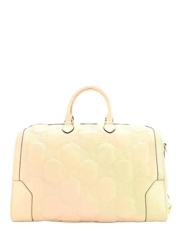 Gucci Convertible Boston Top Handle Bag Gg Matelasse Leather Medium Travel Bag - Neutrals