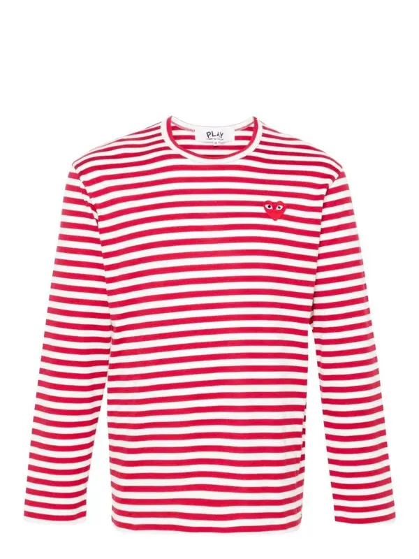 Comme Des Garçons Long-sleeved Striped T-shirt - Red