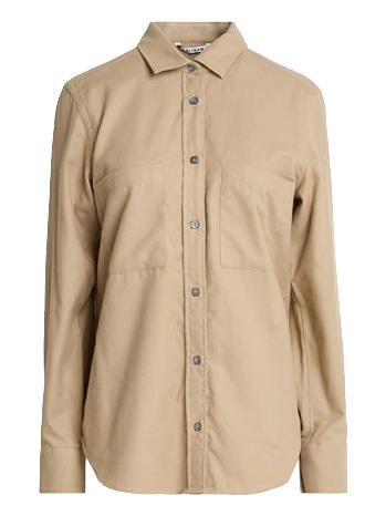 CALIBAN Cotton Flannel Shirt - Beige