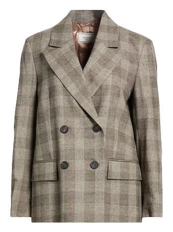 Peserico Virgin Wool Blend Glen Plaid Blazer - Grey