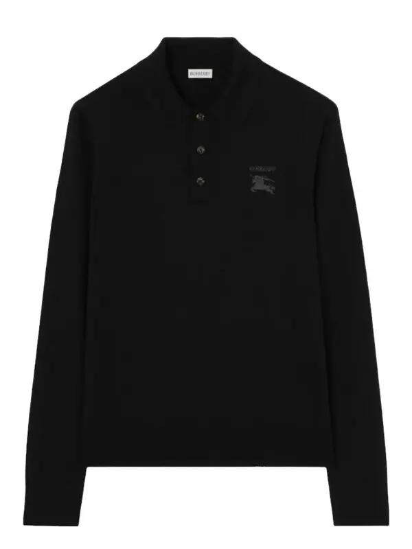 Burberry Long-sleeve Polo Shirt - Black