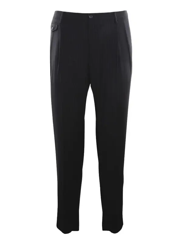 Dolce & Gabbana Mid Rise Pinstripe Tailored Trousers - Black