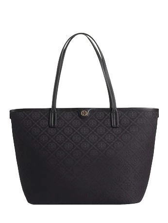 Tory Burch Leather And Textile Maxi Tote Bag - Black