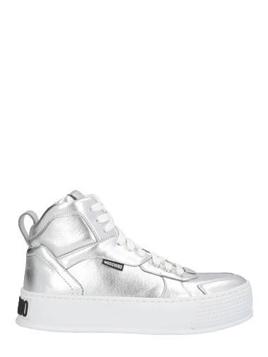 Moschino Metallic High-top Sneakers - Silver
