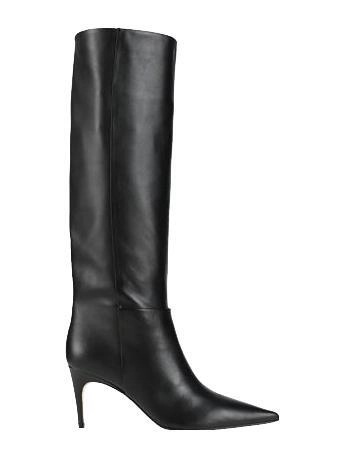 SERGIO ROSSI Leather Stiletto Boots - Black