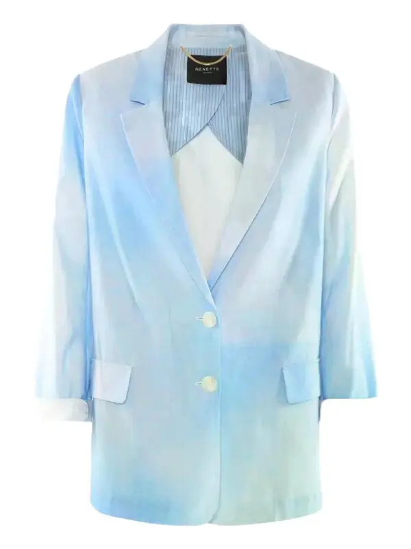 NENETTE Bex Gradient-effect Peak-lapel Blazer - Blue