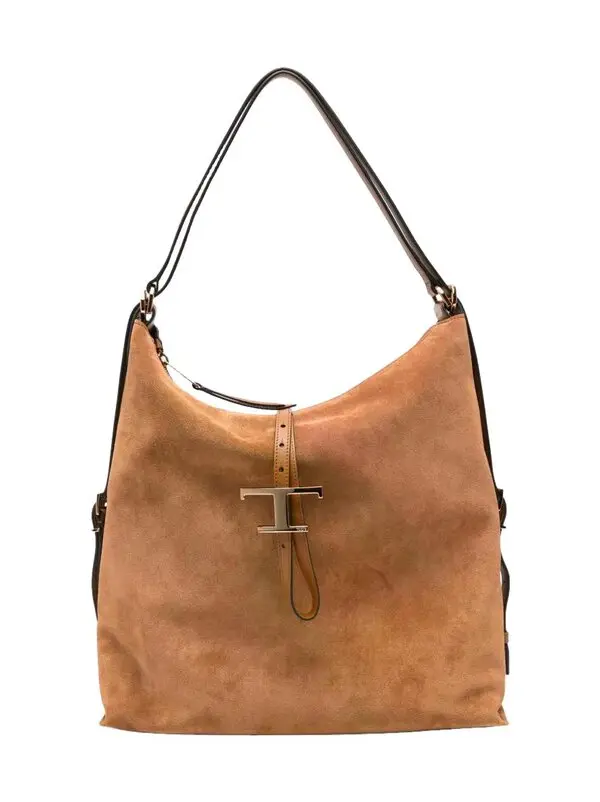 TOD'S T Timeless Suede Tote Bag - Brown