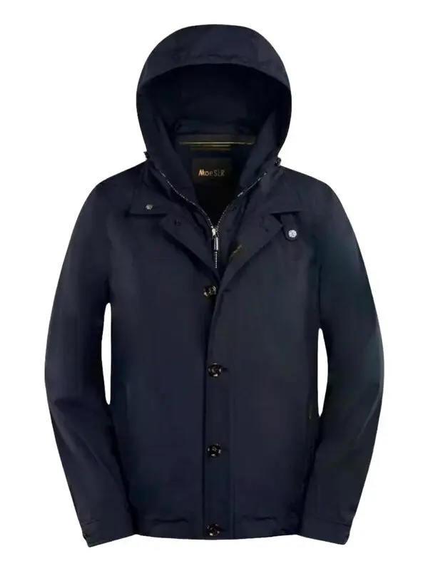 MOORER Linea Acqua Hooded Jacket - Blue
