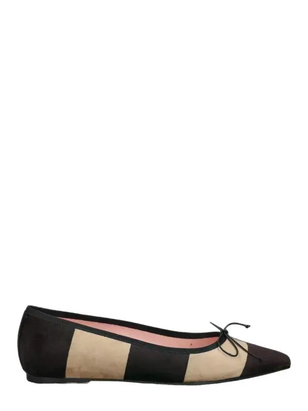 Pretty Ballerinas Paris Striped Ballet Flats - Black