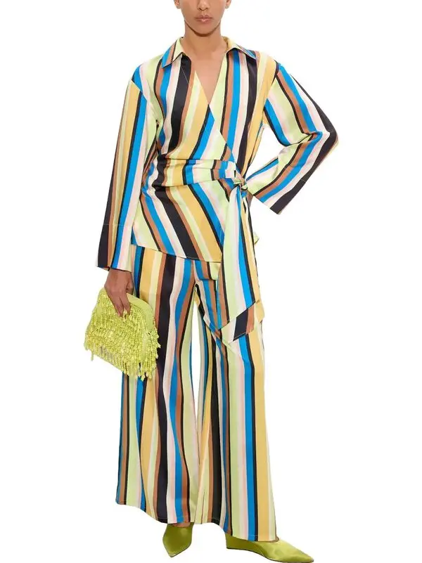 SIMONMILLER Striped Wide-leg Trousers - Yellow