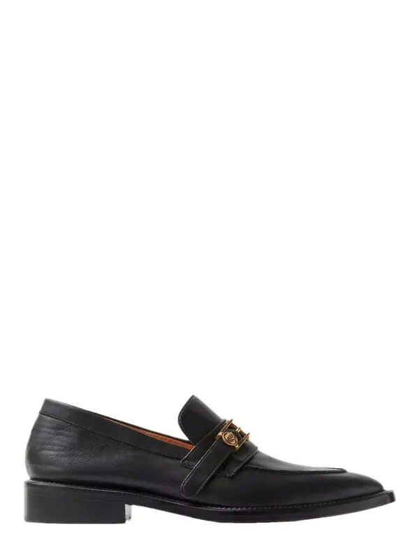 Versace Primo Leather Loafers - Black