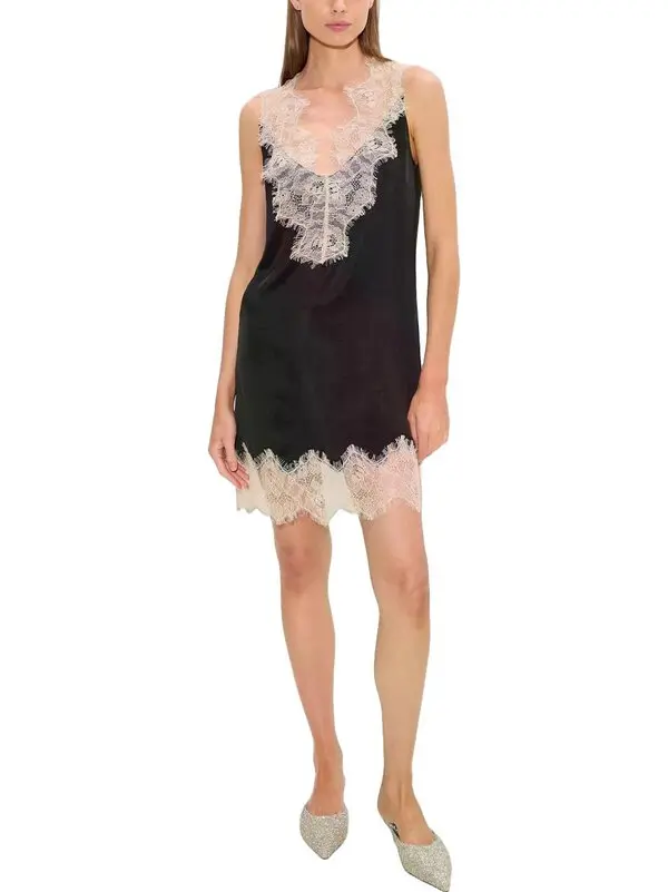 SIMONMILLER Bea Lace-trimmed Mini Dress - Black