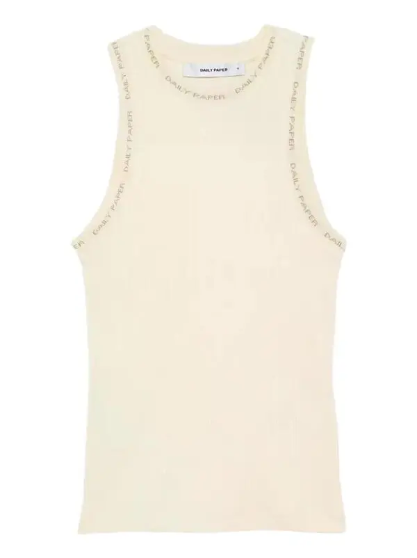 DAILY PAPER Erib Logo-trim Ribbed Tank Top - Yellow
