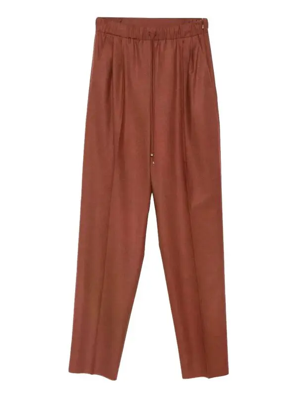 Max Mara Drawstring Straight-leg Trousers - Brown