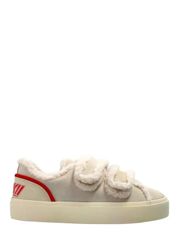 Inuikii Lila Shearling Low Touch-strap Sneakers - Neutrals