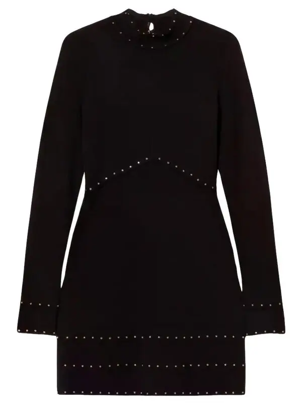TWINSET Studded Short Knit Dress - Black