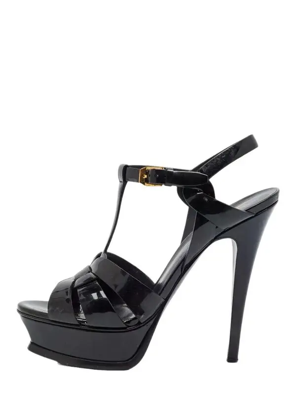 Saint Laurent Tribute Platform Heeled Sandals - Black