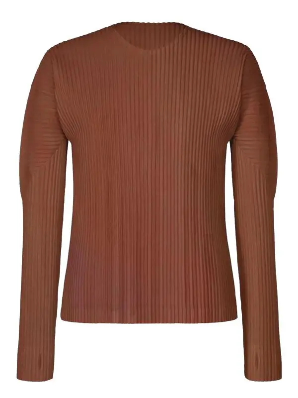 Issey Miyake Hombre Plissé Plissé-effect Long-sleeve Sweater - Brown
