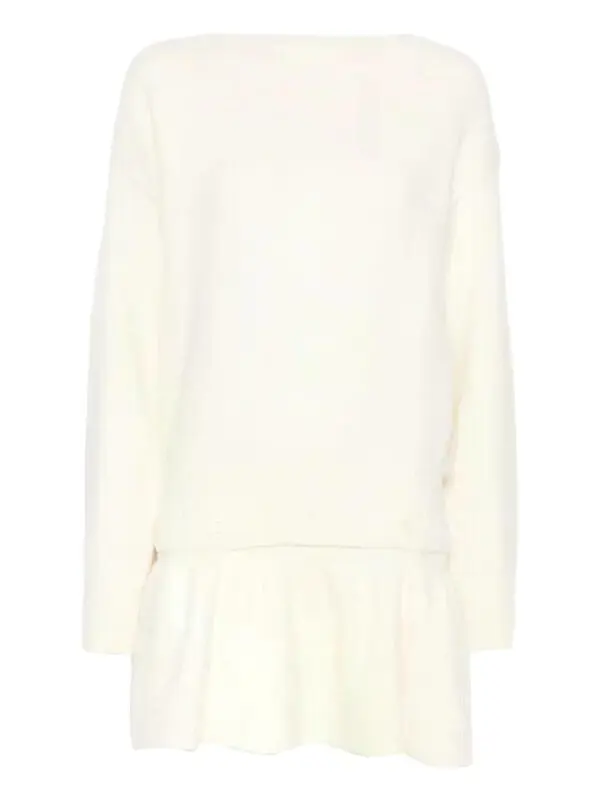 Source Unknown Corinth Peplum-details Sweater - Neutrals