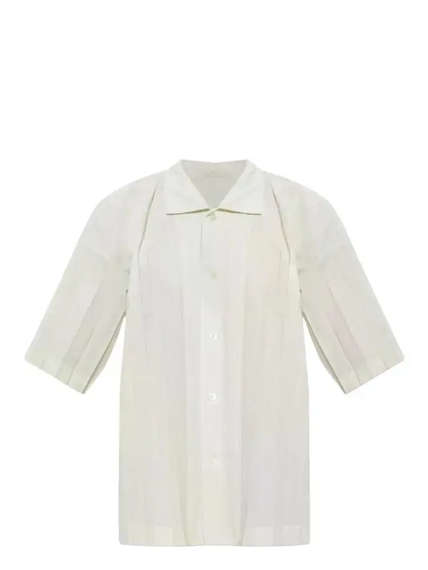 Issey Miyake Pleated Short-sleeve Shirt - Neutrals