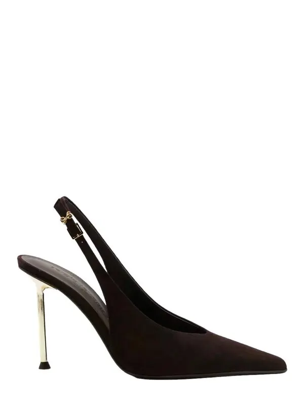 SERGIO LEVANTESI Petra Suede Slingback Pumps - Brown
