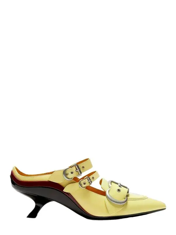LILI CURIA Astrid Buckle-strap Mules - Yellow