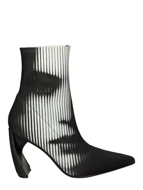 United Nude Graphic-print Pointed-toe Ankle Boots - Black