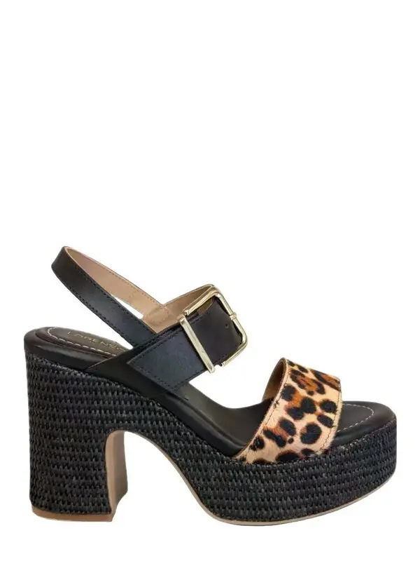 LORENZO MARI Peonia 8 Leopard-print Platform Sandals - Brown