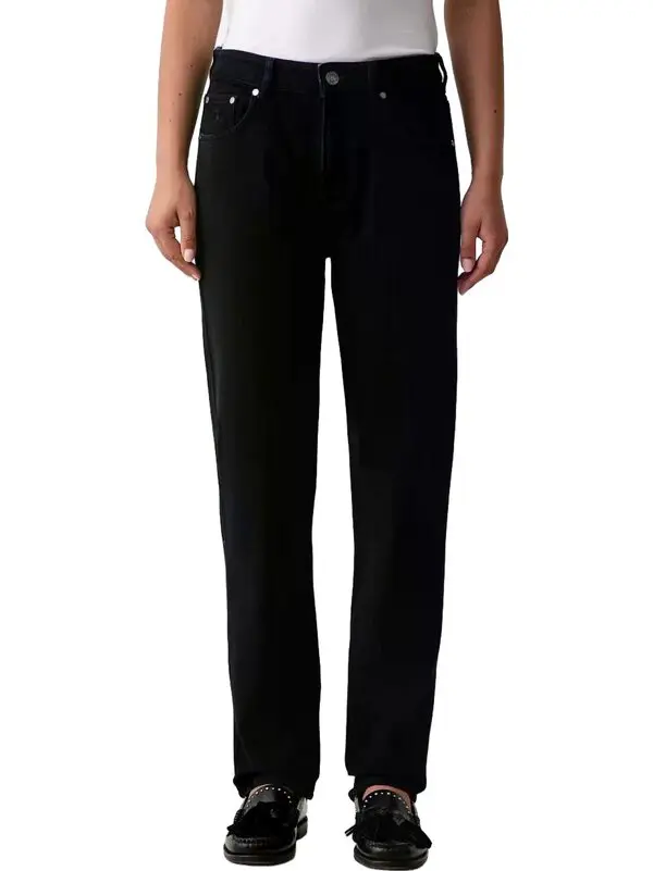TRUSSARDI Logo-patch Straight-leg Jeans - Black