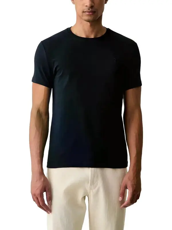 TRUSSARDI Embroidered-logo T-shirt - Black