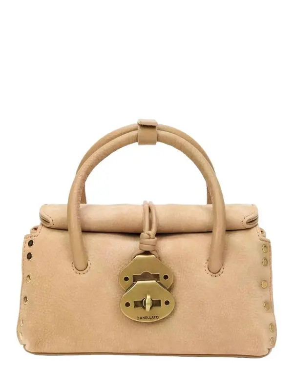 ZANELLATO Baby Dotta Studded Leather Tote Bag - Neutrals