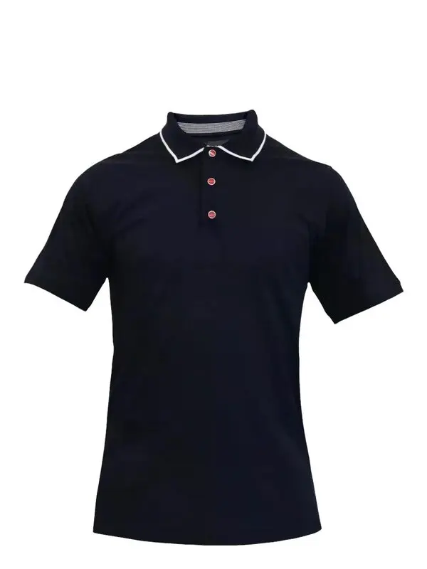 Kiton Piped-trim Polo Shirt - Blue