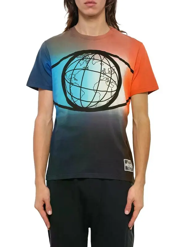 Kenzo Globe-print T-shirt - Orange