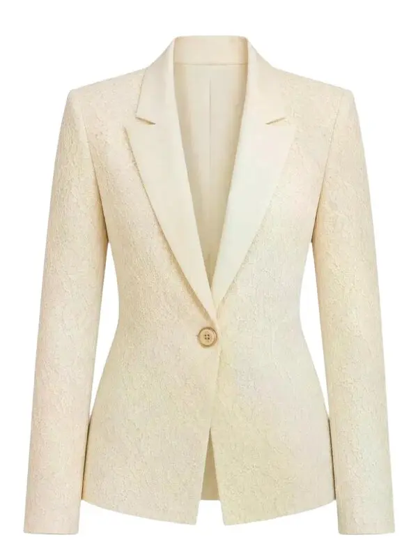 DIVEDIVINE Tosca Lace-embroidered Peaked-lapel Blazer - Yellow