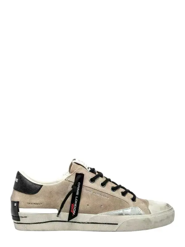 CRIME LONDON Distressed-effect Suede Sneakers - Neutrals